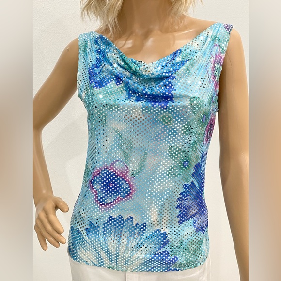 Tampa | Tops | Pastel Colors With Silver Shimmery Discs Top | Poshmark